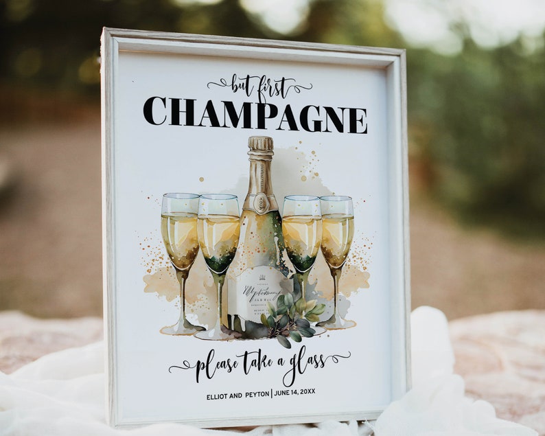 CHAMPAGNE BAR SIGN Printable Drink Sign With Champagne - Etsy