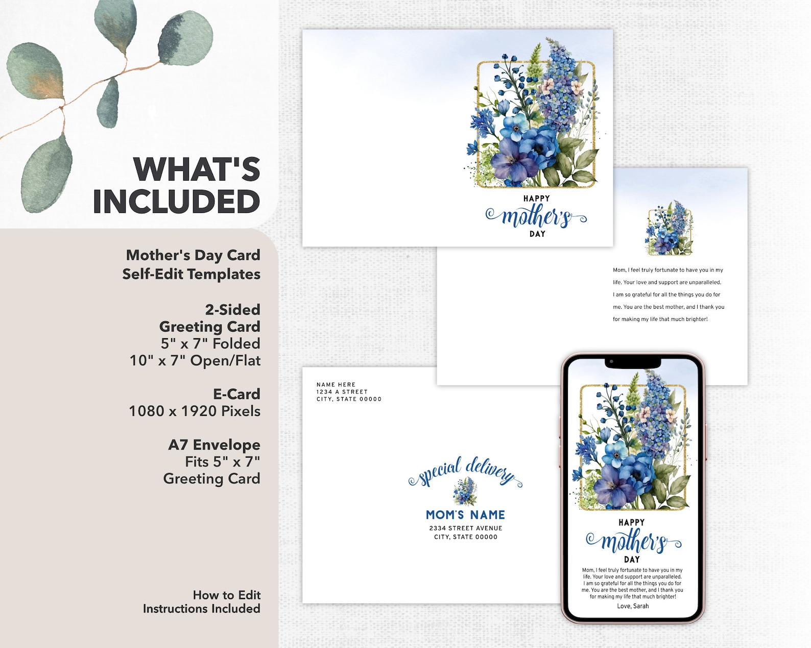 MOTHERS DAY CARD, Electronic Ecard for Mom, Printable Mother's Day Card ...