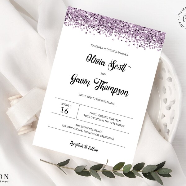 Sparkle Wedding Invitation - Etsy