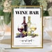 WINE BAR SIGN, Printable Drink Sign With Wine Bottles, Wine Glasses ...