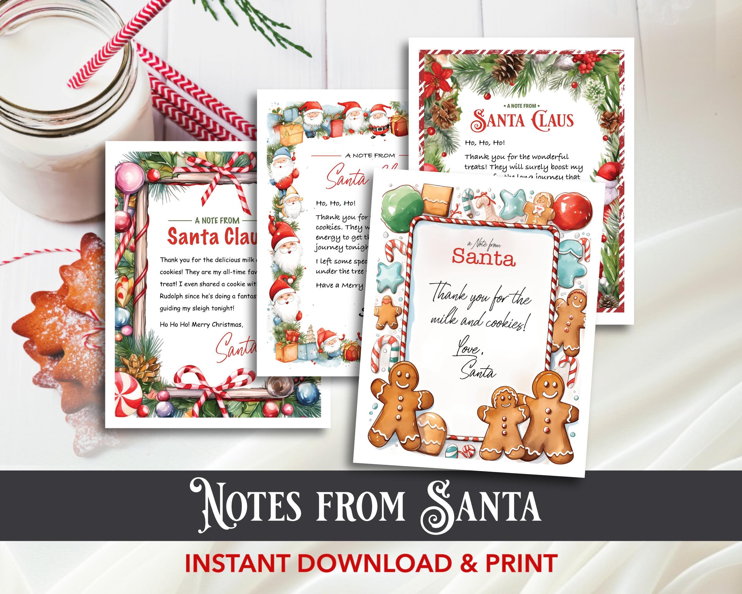 Note From Santa, Thank You for the Milk and Cookies Note, Instant ...