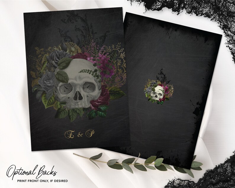 Skull Halloween Wedding Suite Wedding Invitation Template - Etsy