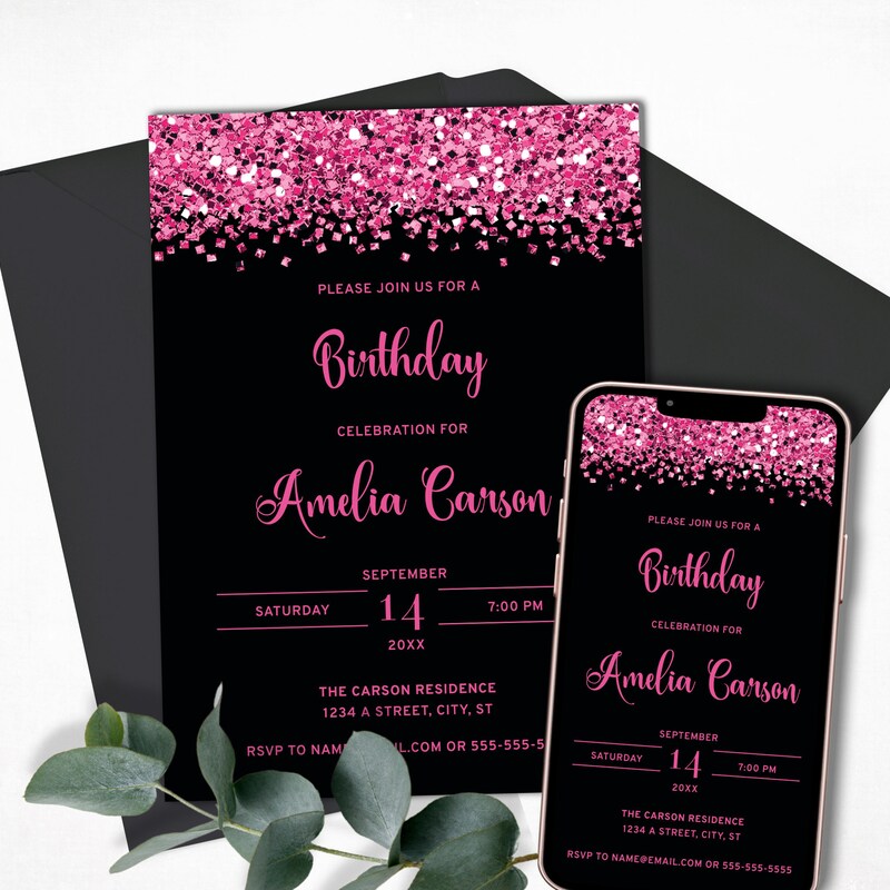Black and Hot Pink - Etsy
