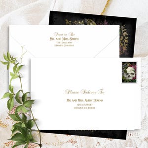 Goth Wedding Envelope Templates in Gold Lettering to Match the ...