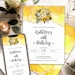 Yellow Floral Birthday Party Invitation Template With Yellow Watercolor ...
