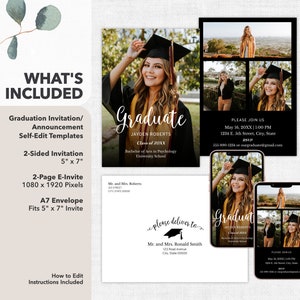 Graduation Invitation Template | Graduation Invite With Photos, High ...