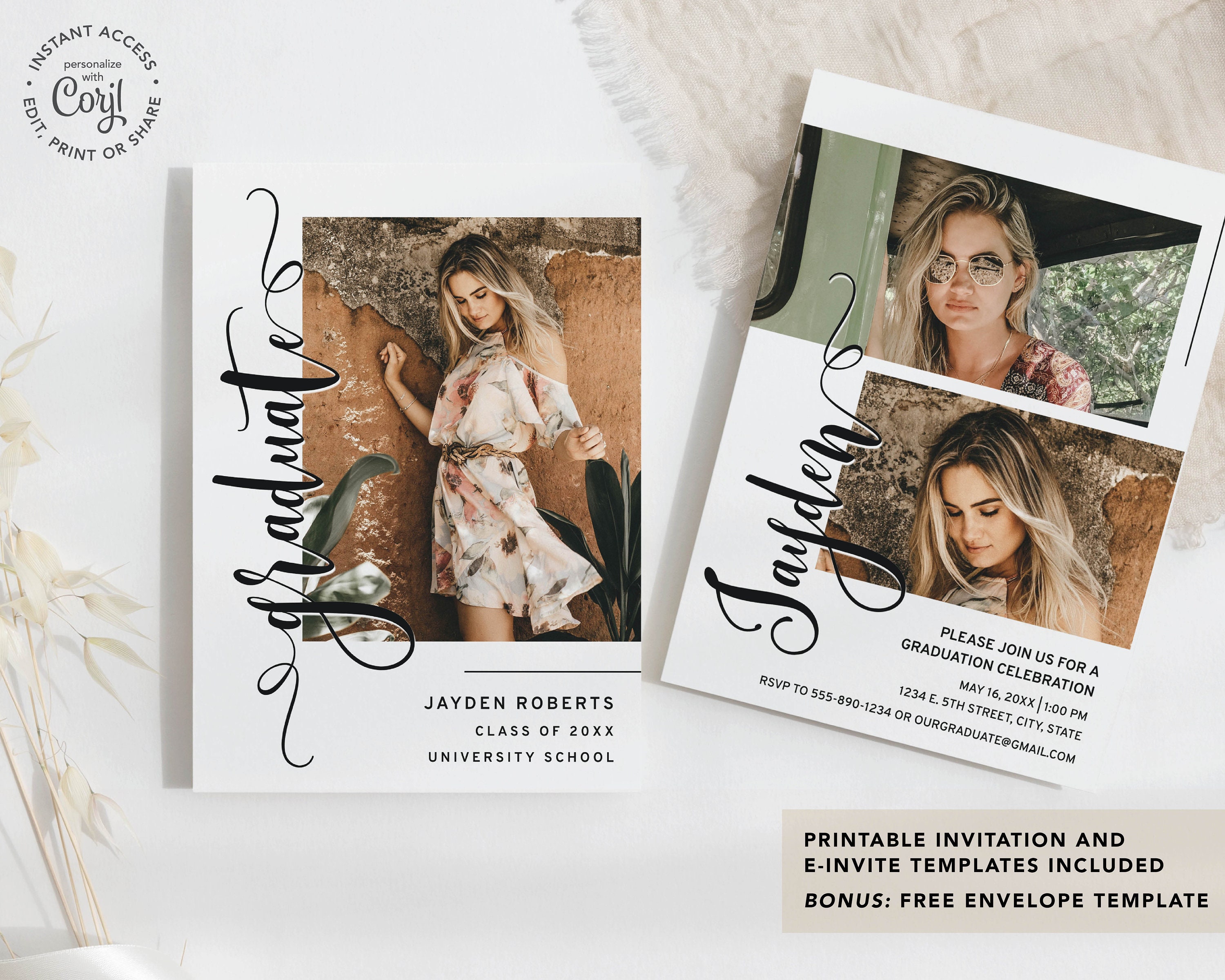 Graduation Invitation Template Photo Graduation Invite High - Etsy