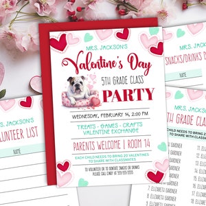 VALENTINES DAY Class Party Invitation, Editable Valentines Classroom ...