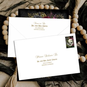 Goth Wedding Envelope Templates in Gold Lettering to Match the ...