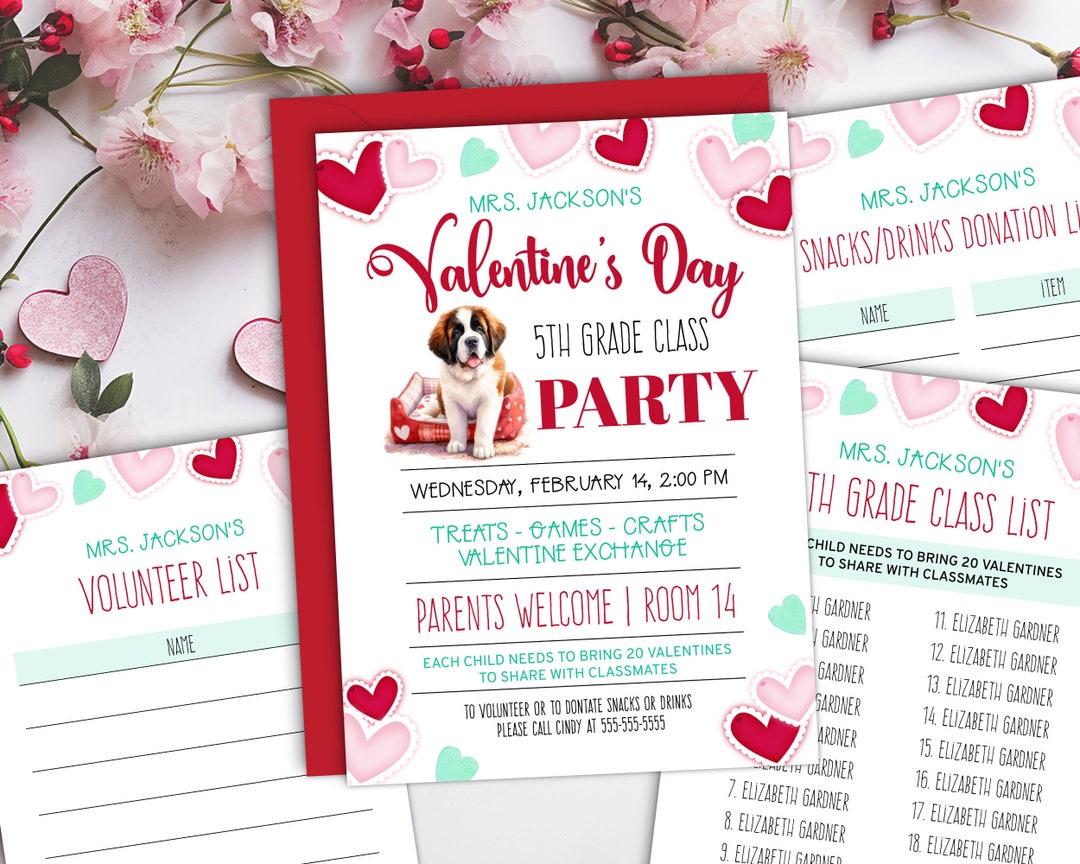 EDITABLE VALENTINES Day Classroom Party Invitation, DIY Valentine’s ...