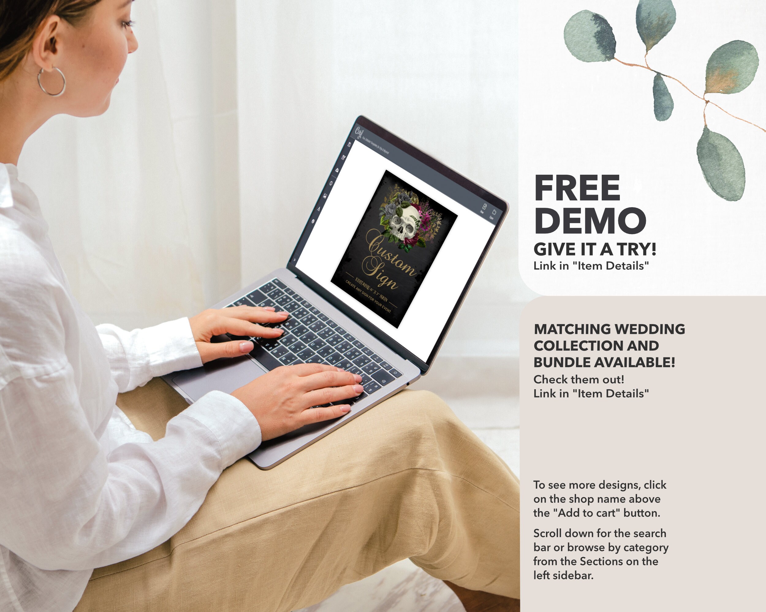 Goth Custom Wedding Sign Template With a Masquerade Skull of Pink ...