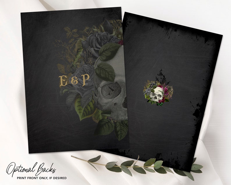 Goth Wedding Invitation Suite With a Masquerade Skull of Pink - Etsy