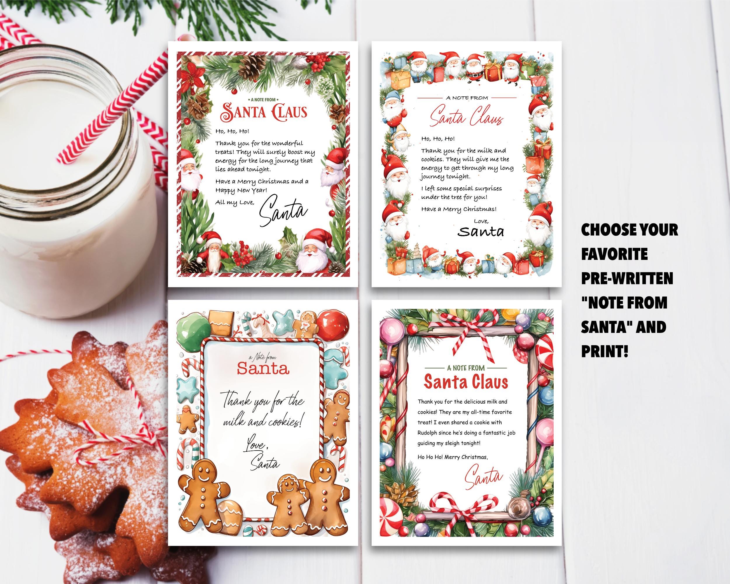 Note From Santa, Thank You for the Milk and Cookies Note, Instant ...