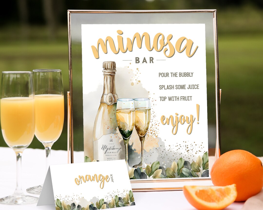 MIMOSA BAR SIGN, Wedding Drink Sign, Baby Shower, Bridal Shower, Brunch ...