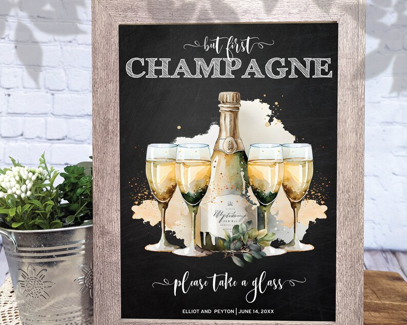 CHAMPAGNE BAR SIGN Printable Chalkboard Drink Sign With - Etsy