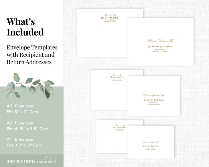Goth Wedding Envelope Templates in Gold Lettering to Match the ...