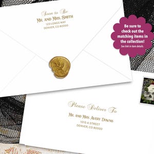 Goth Wedding Envelope Templates in Gold Lettering to Match the ...