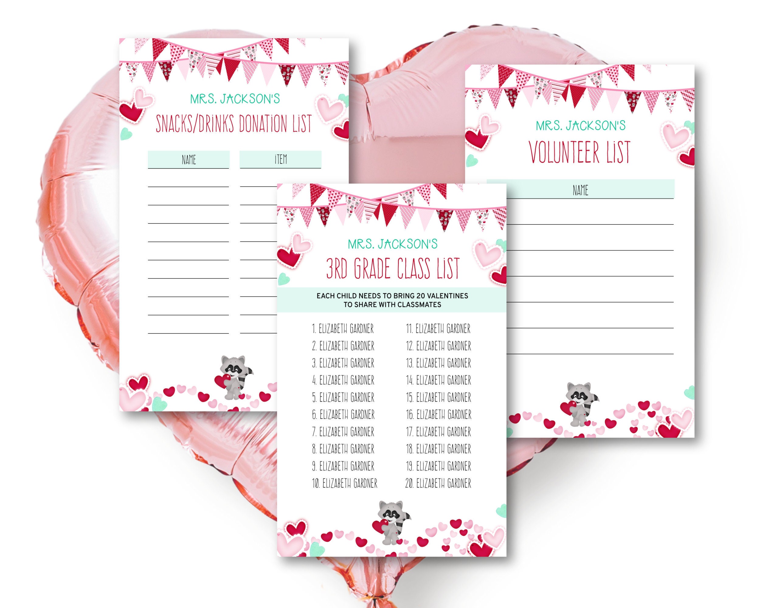 VALENTINES DAY Class Party Invitation, Editable Valentine’s Classroom ...