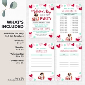 EDITABLE VALENTINES Day Classroom Party Invitation, DIY Valentine’s ...