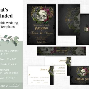 Skull Halloween Wedding Suite, Wedding Invitation Template With ...