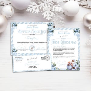 Baby's First Christmas Letter From Black Santa Bundle: Baby Blue, Nice ...