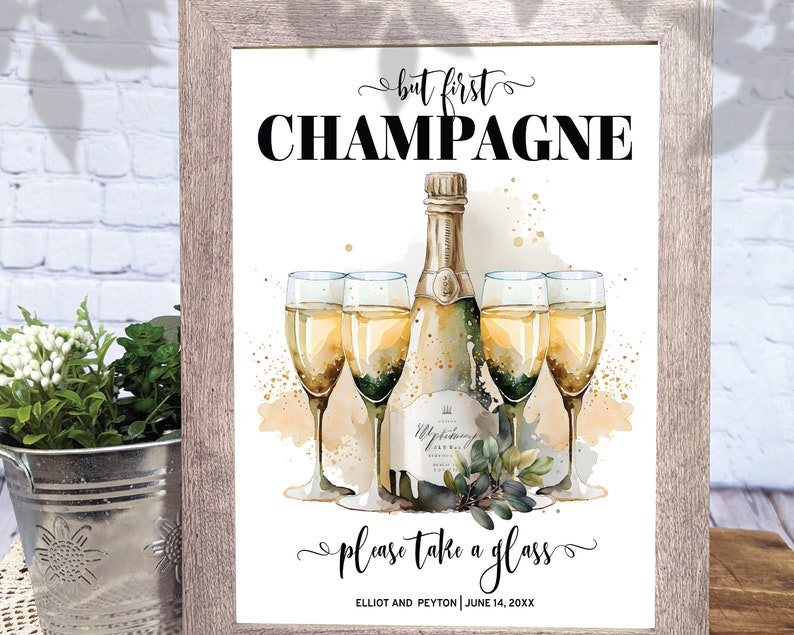 CHAMPAGNE BAR SIGN Printable Drink Sign With Champagne - Etsy