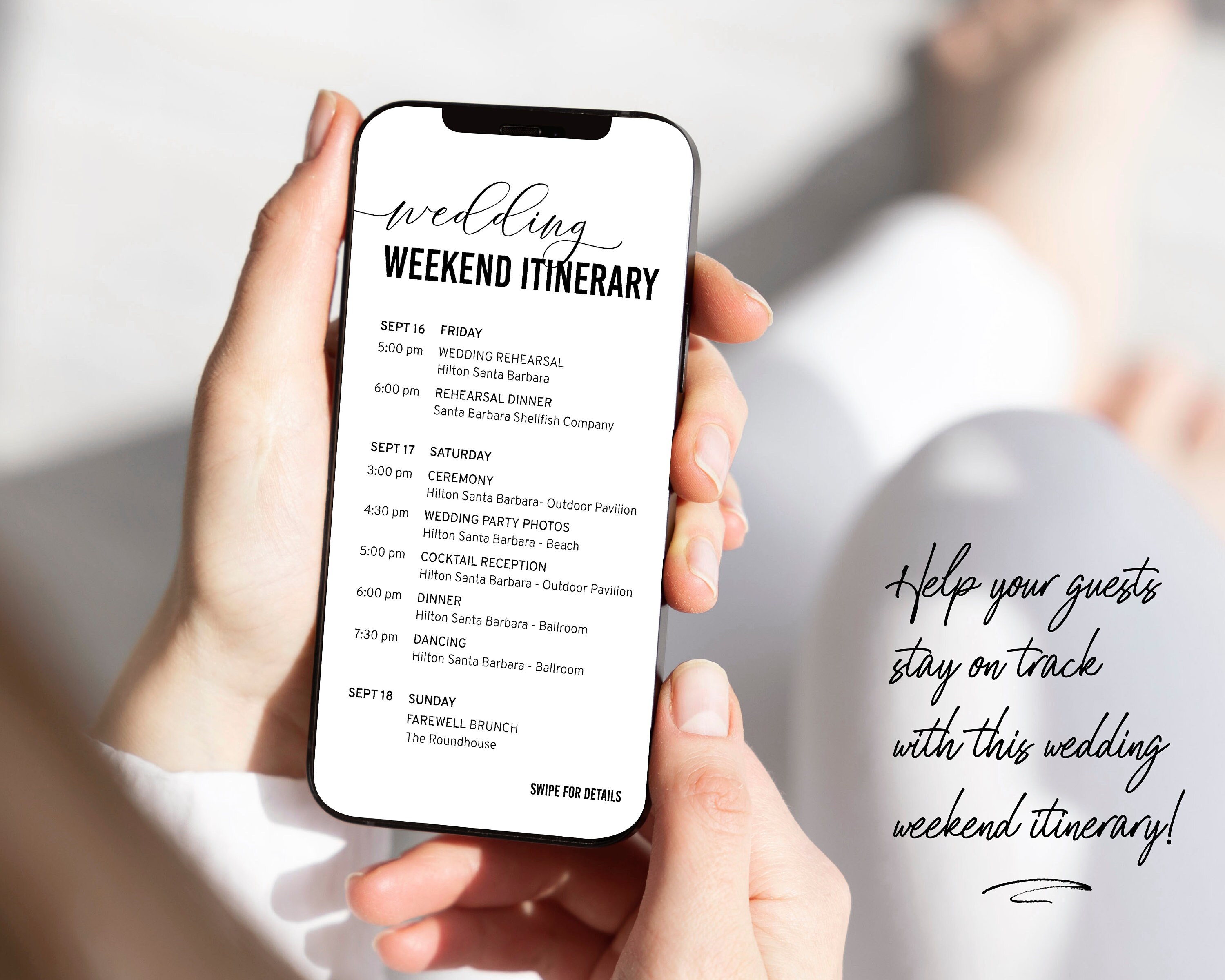 Wedding Itinerary for a Weekend Wedding Itinerary Template - Etsy