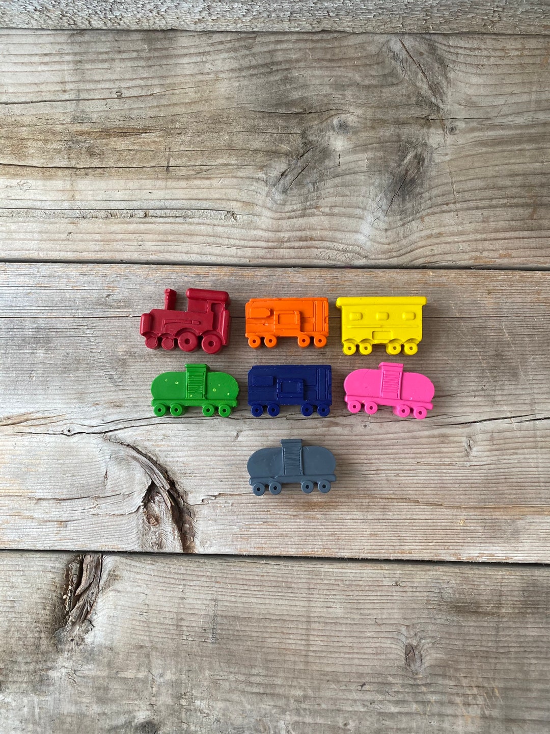 Set of 7 Train Crayons - Etsy