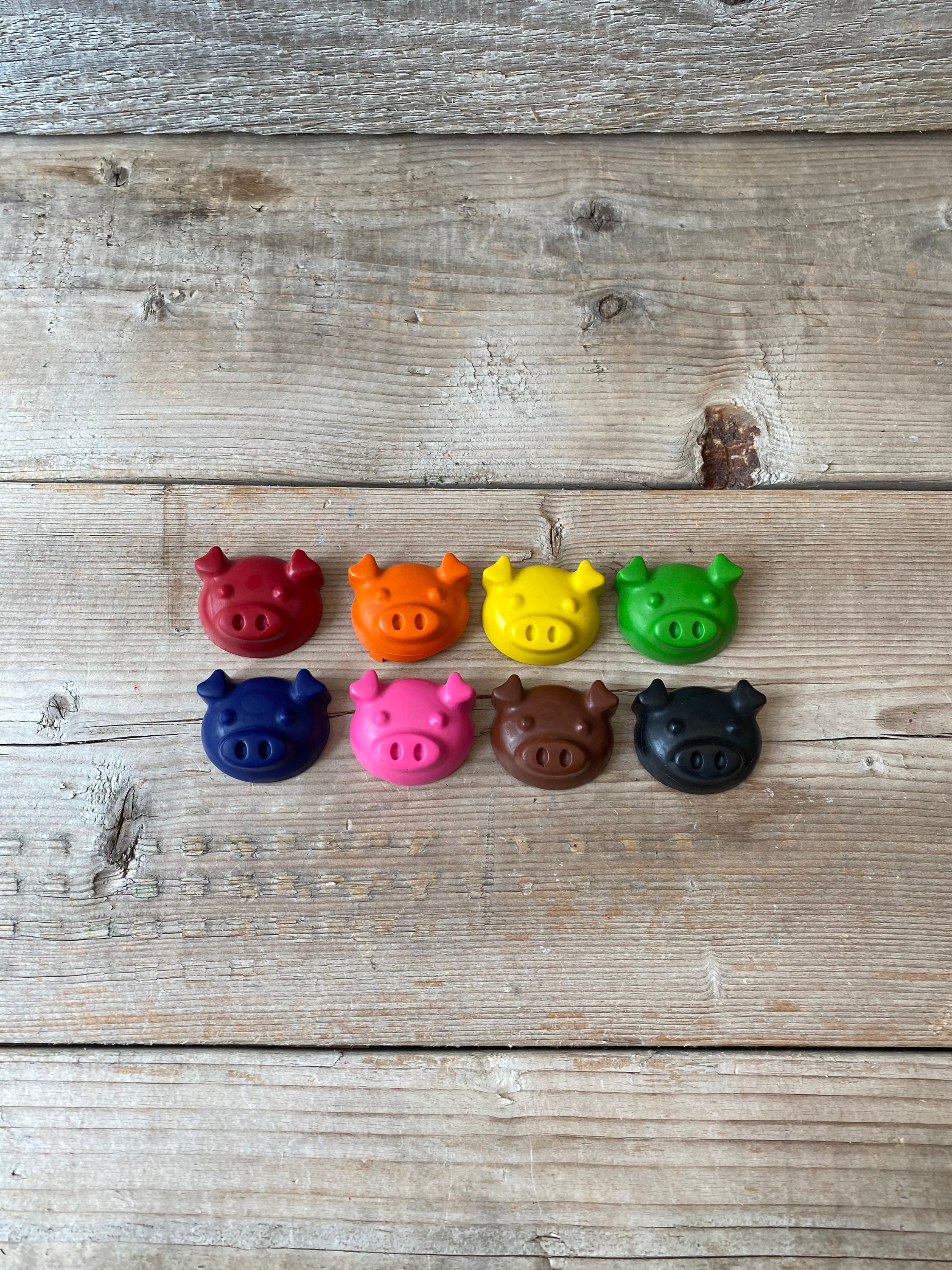 Set of 8 Pig Crayons - Etsy