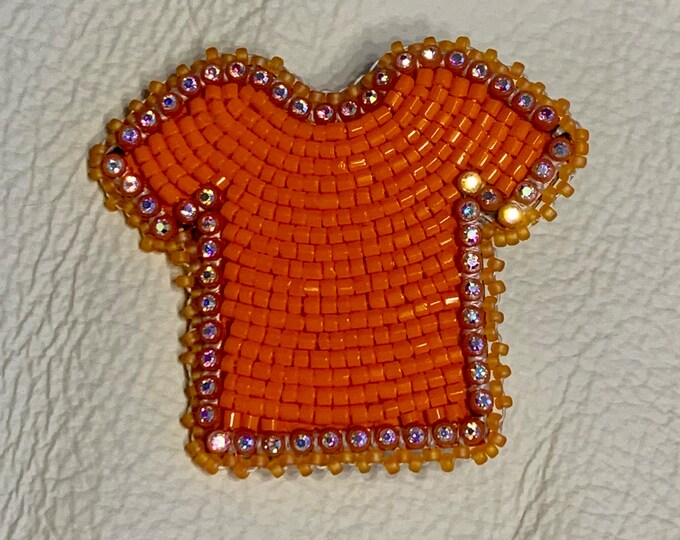 Beaded Orange T-shirt Pin - Etsy Canada