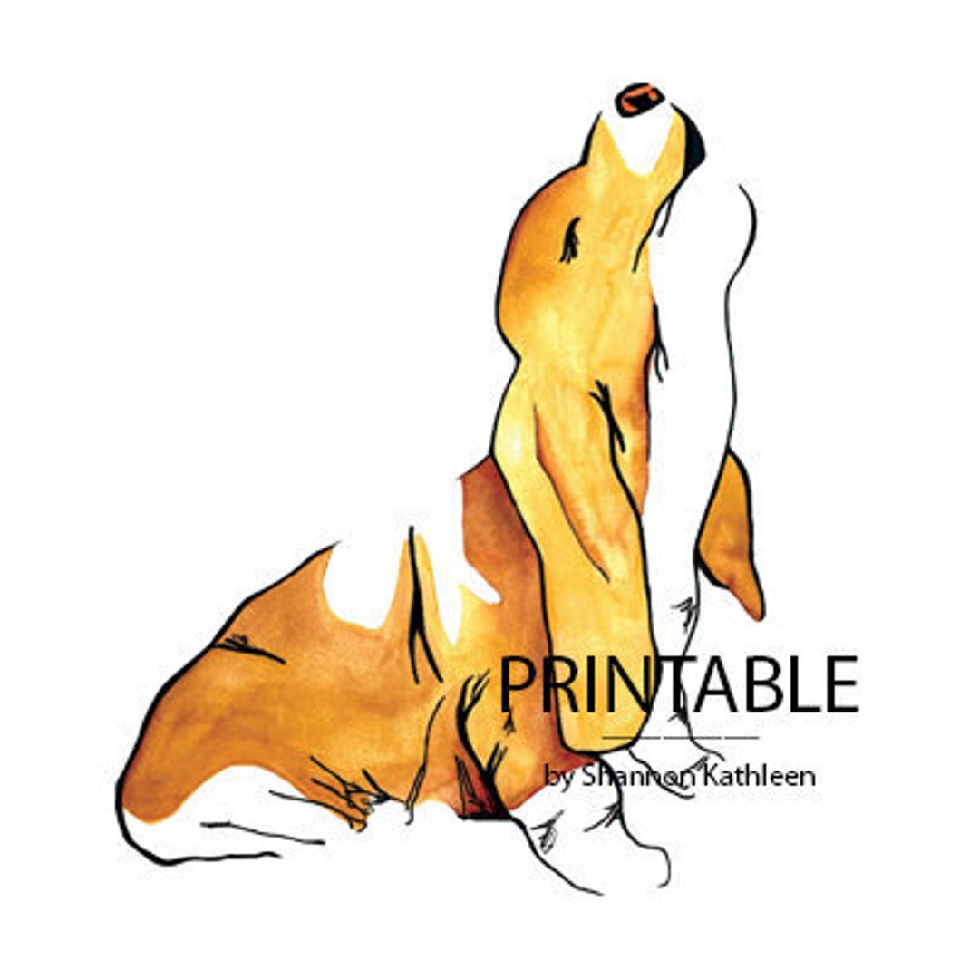 Watercolor Hound Dog Print, Instant Download - Etsy