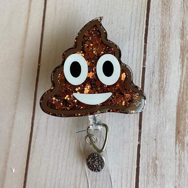 Poo Emoji Badge Reel - Etsy
