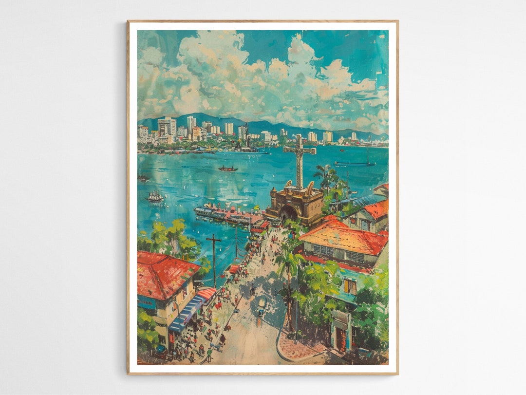 Retro Travel to Cebu City Art Print | Philippines Culture Decor, Gift ...
