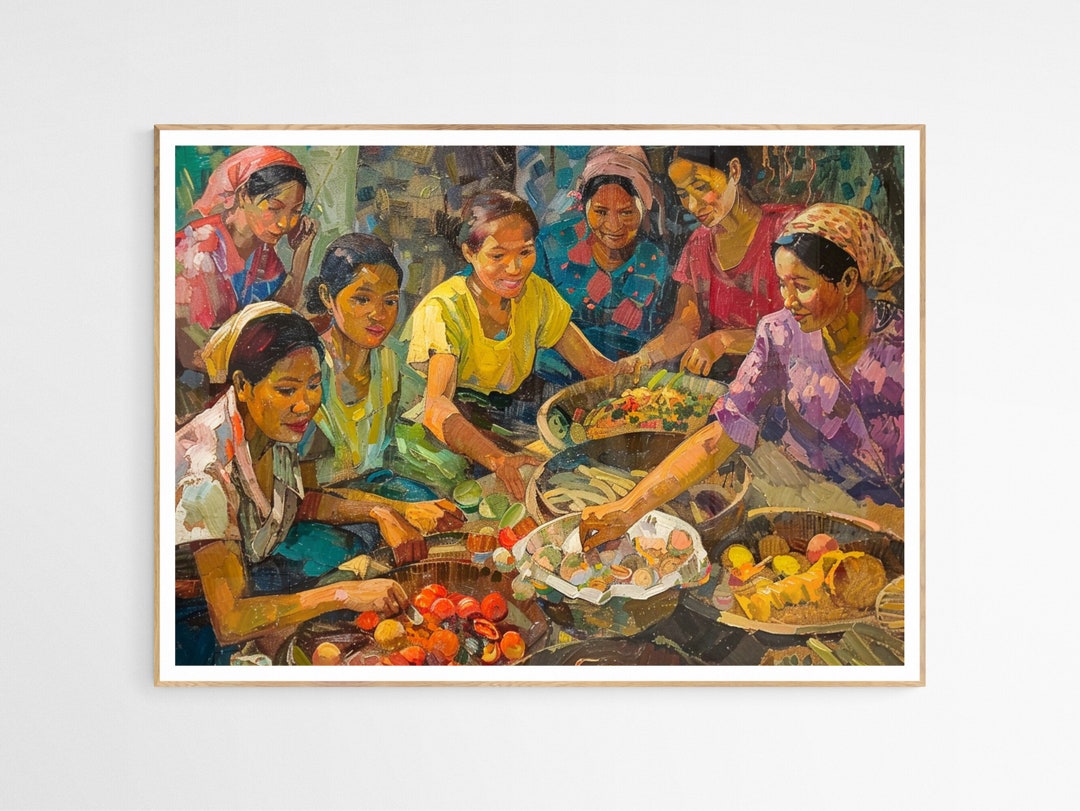 The Family Meal Art Print | Filipino Heritage Art Print, Philippines ...