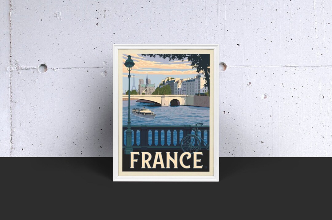 Vintage France Travel Poster. Discover France With This Retro Travel ...