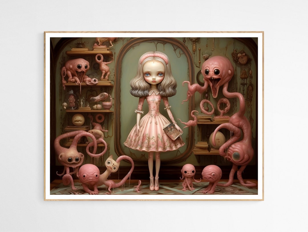 Pretty Pink Monster Queen Art Print | Strange Fantasy Art Decor, Gifts ...