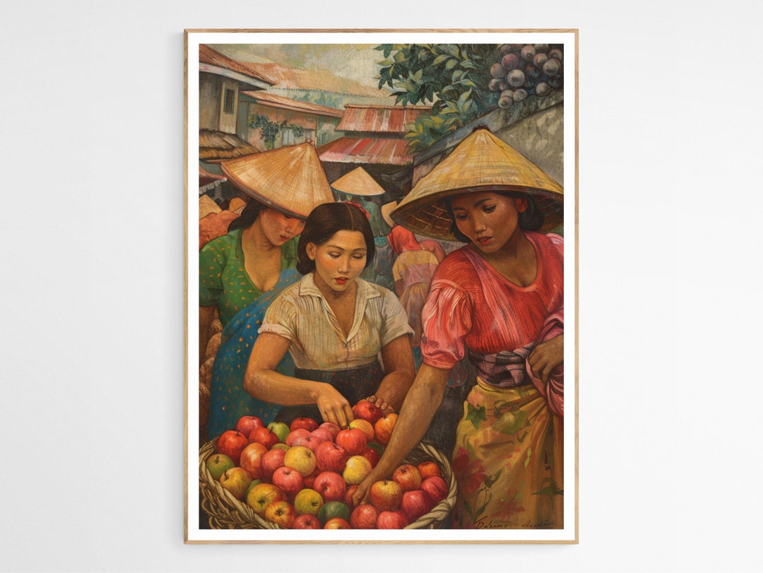 Filipino Women Apples Art Print | Filipino Heritage Art Print ...