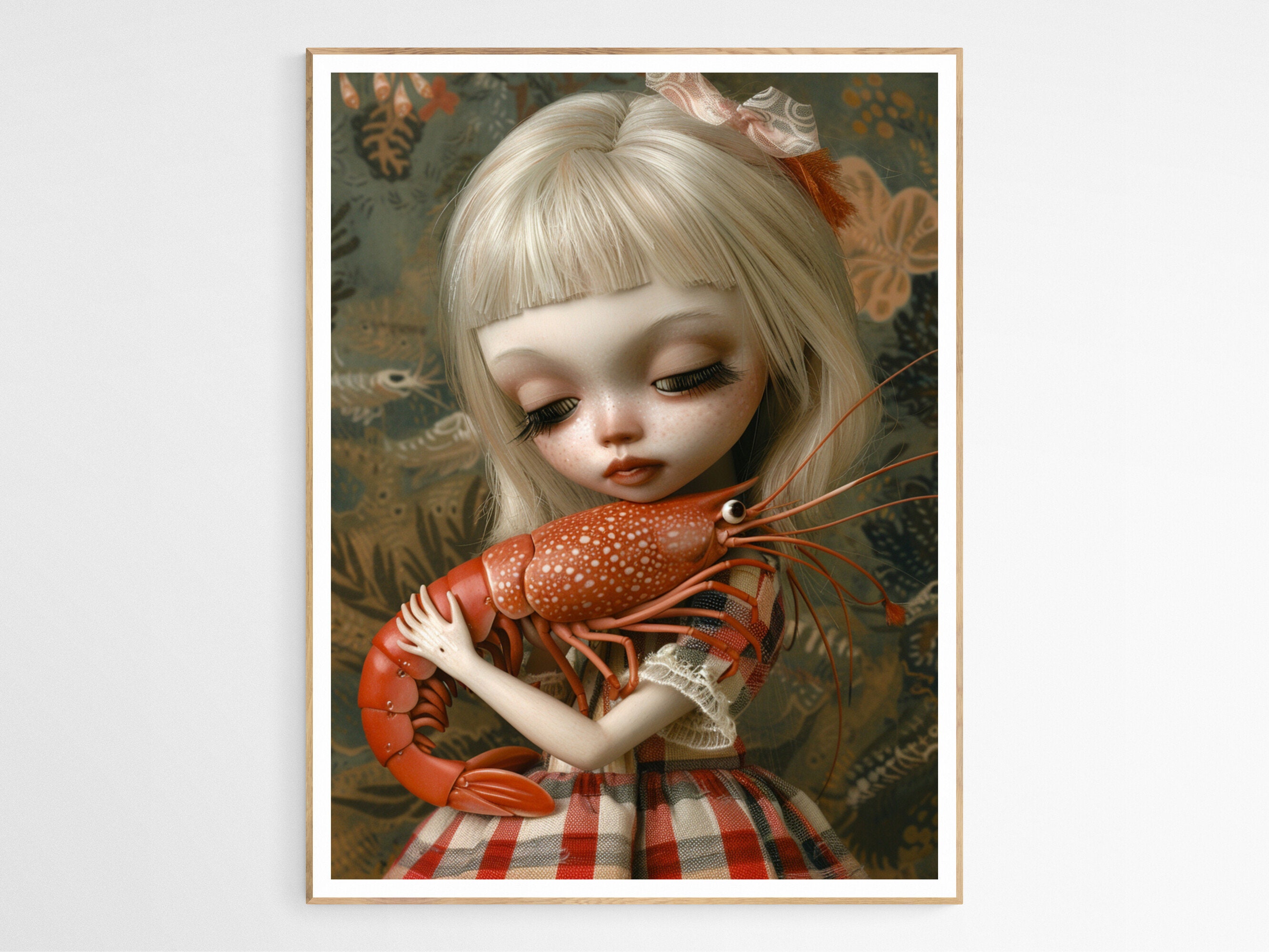 Rosemary and the Shrimp Doll Art Print | Cute Whimsical Doll Art Decor ...
