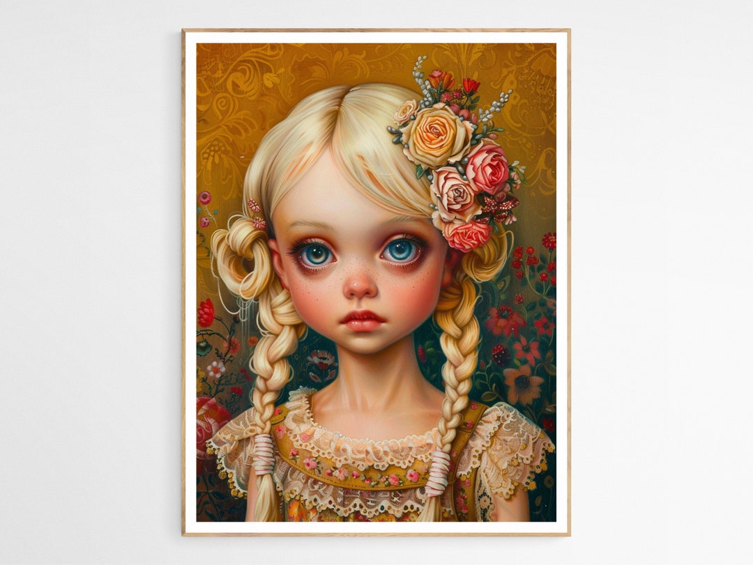Celeste Floral Doll Art Print | Lush Doll Art, Whimsical Art Lovers ...