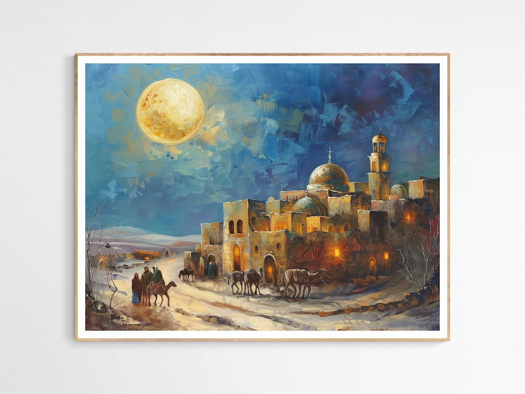 Bethlehem in the Night Art Print | Bethlehem Cityscape Art Print ...