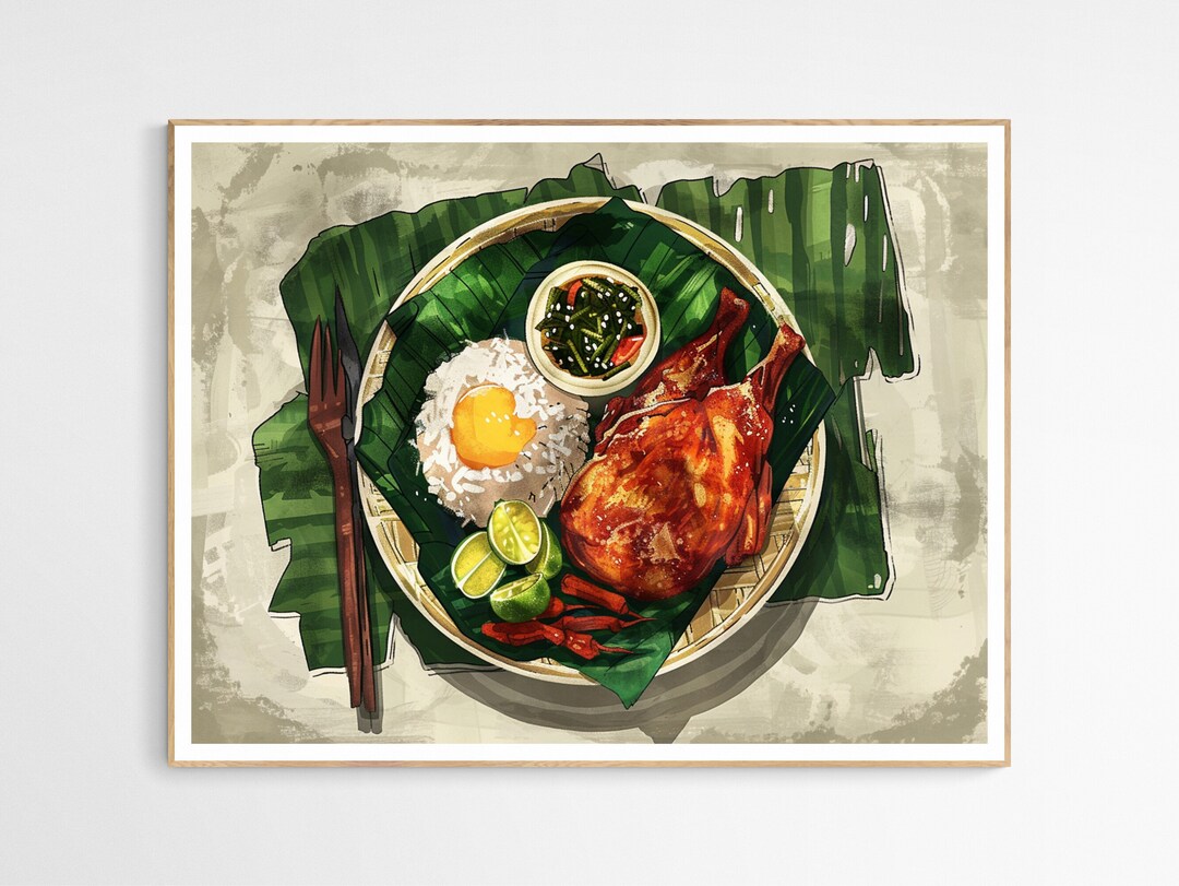 Colorful Kamayan Feast Art Print | Filipino Cuisine Art Print, Perfect ...
