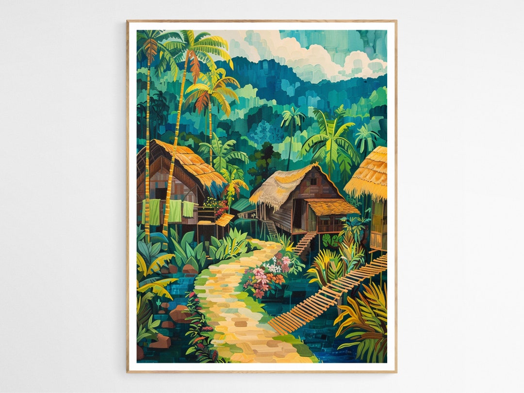 A Filipino Village Pathway Art Print | Filipino Culture Art Decor, Gift ...