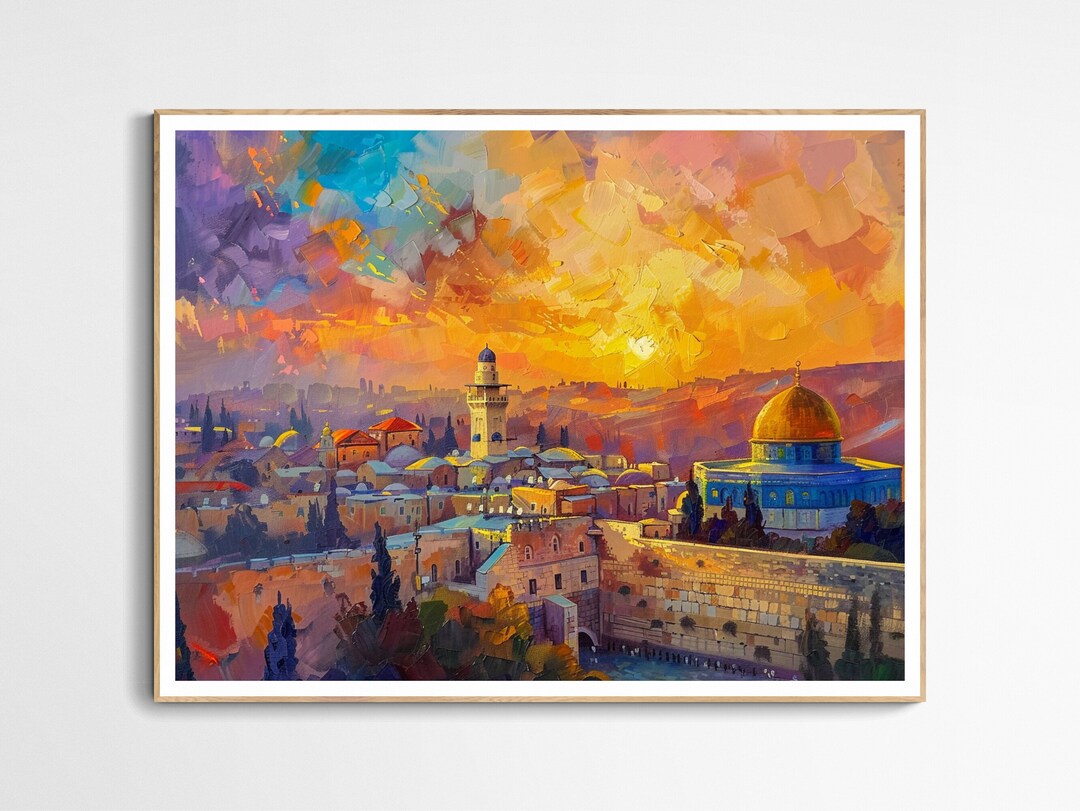 Majestic Sunset in Palestine Art Print | Palestine Landscape Art Print ...
