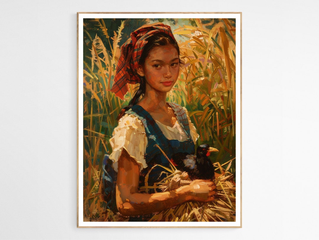 Exquisite Filipina Girl Art Print | Traditional Dress Art Print ...