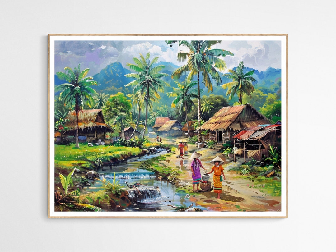 Barrio Harmony Art Print | Filipino Landscape Wall Art Decor, Stunning ...