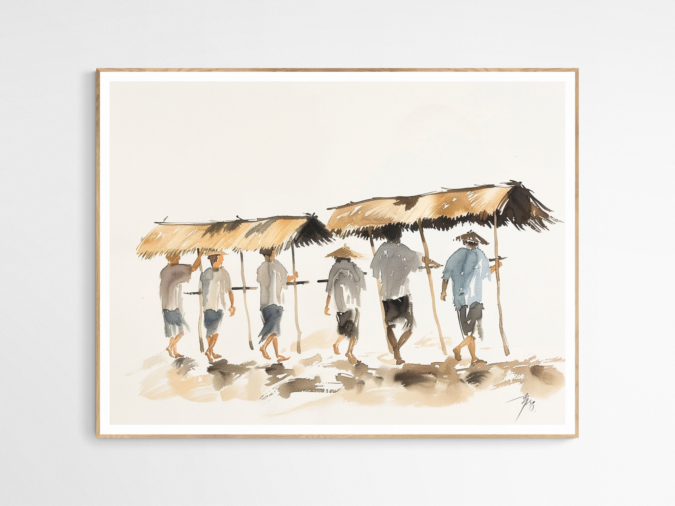 Filipino Bayanihan Art Print Cultural Community Painting, Filipino ...