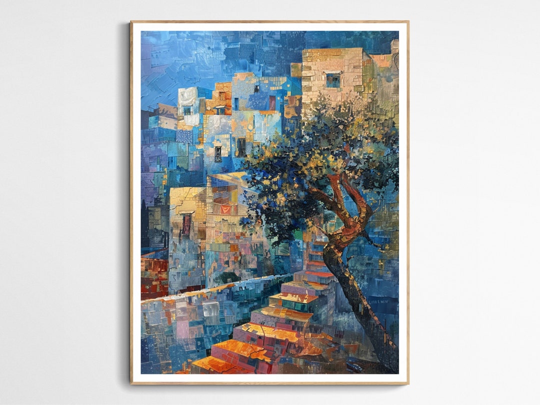 Palestine Abstract Olive Tree Art Print | Palestine Art Print, Colorful ...