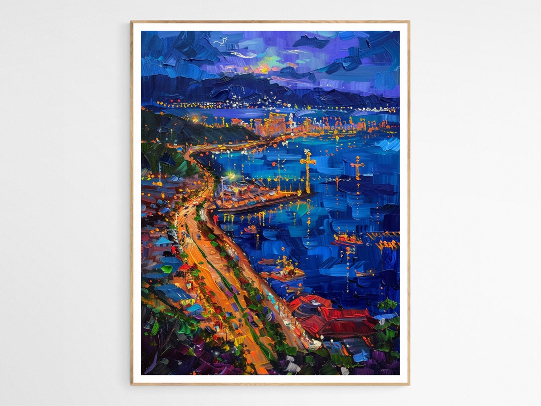 Vibrant Cebu City Nightlife Art Print | Filipino Cityscape Decor ...