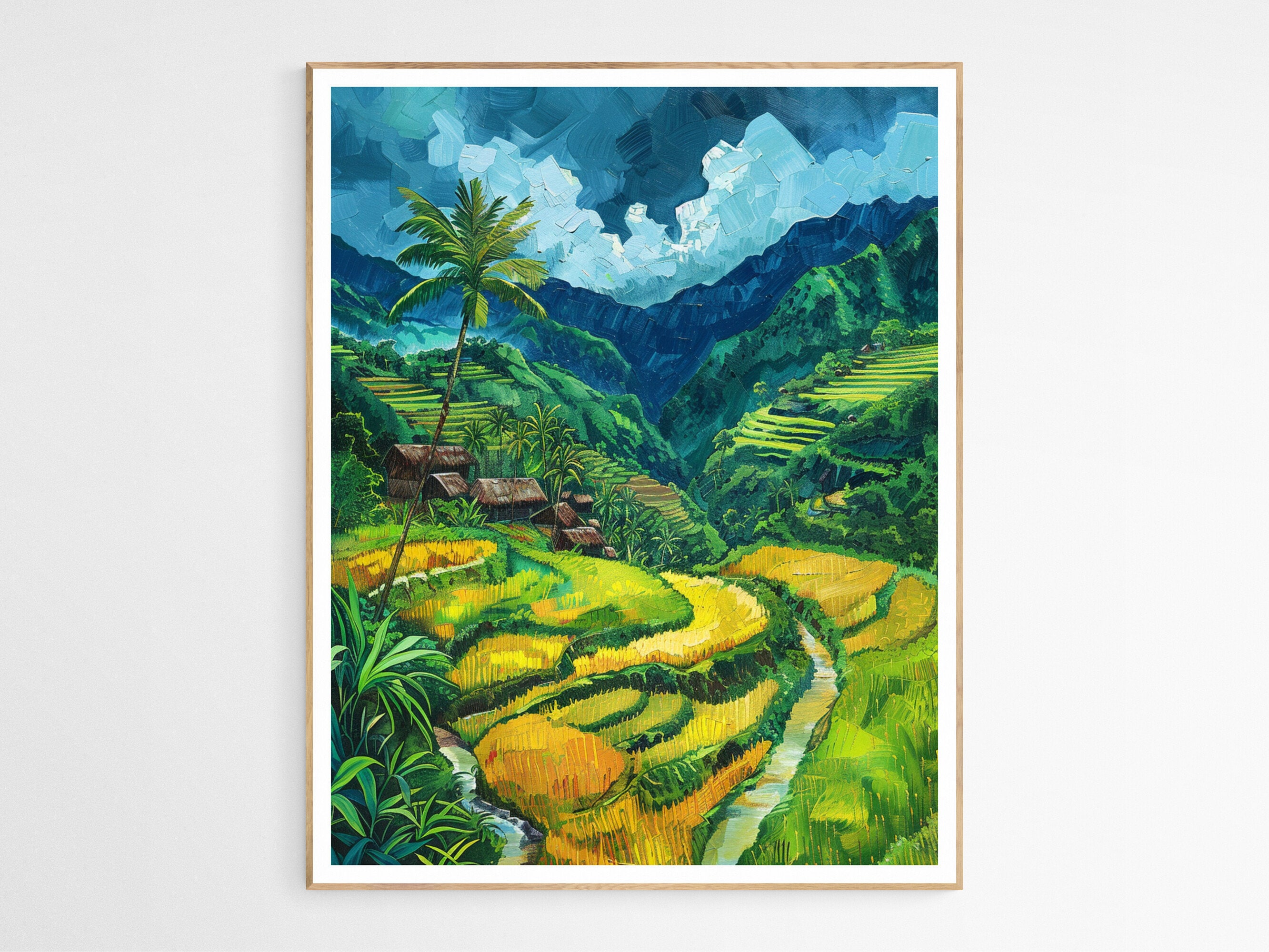 Elegant Filipino Rice Fields Art Print Rustic Countryside Art, Ideal ...