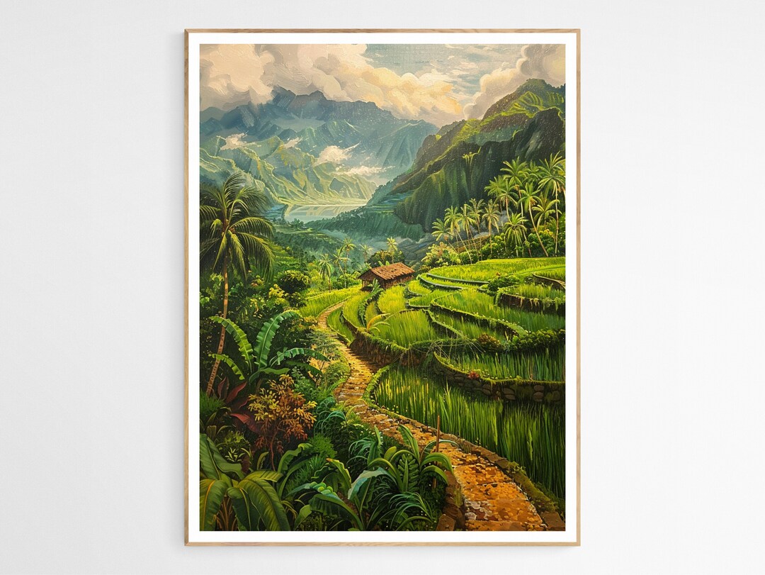 Eccentric Filipino Rice Fields Art Print | Serene Landscape Wall Decor ...